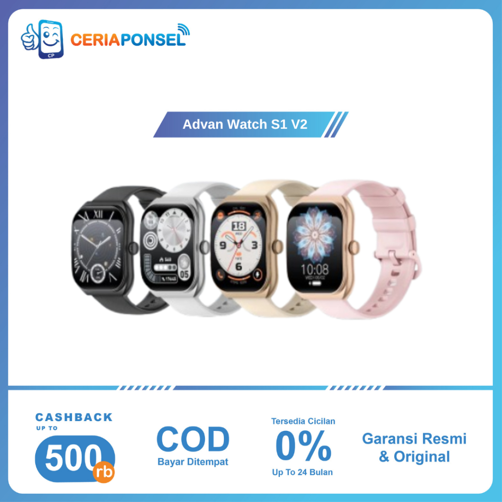 Jual ADVAN Smartwatch S1 V2 AI Voice, Curve Display, 100+ Sports Modes ...