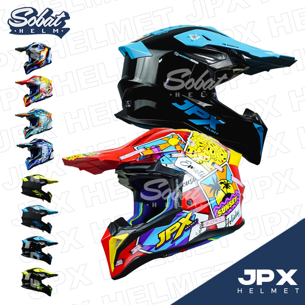 Jual SOBATHELM Helm Cross JPX FOX3 Helm Full face SNI | Shopee Indonesia