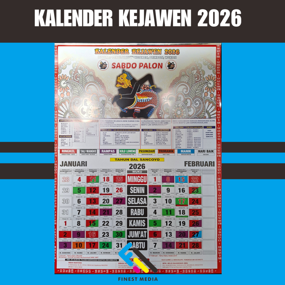 Jual GROSIR KALENDER SABDO PALON 2026 - KALENDER PRIMBON / KEJAWEN 2026 ...