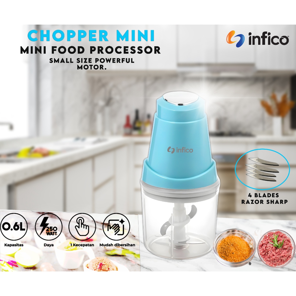 Jual Mini Food Chopper INFICO Bumbu Kapsul / Chopper Elektrik 600ml ...