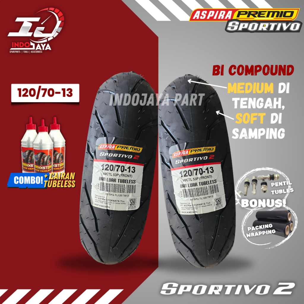 Jual [PRODUK TERBARU] BAN LUAR ASPIRA PREMIO SPORTIVO 2 ( 120/70-13 ...