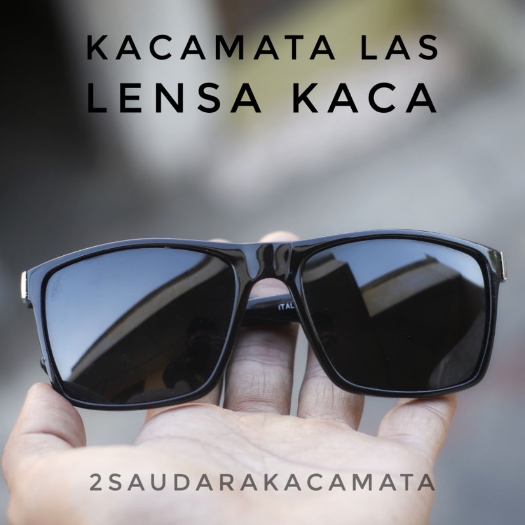 Jual Kacamata Hitam Las Lensa Kaca / Kacamata Hitam / Kacamata Las ...