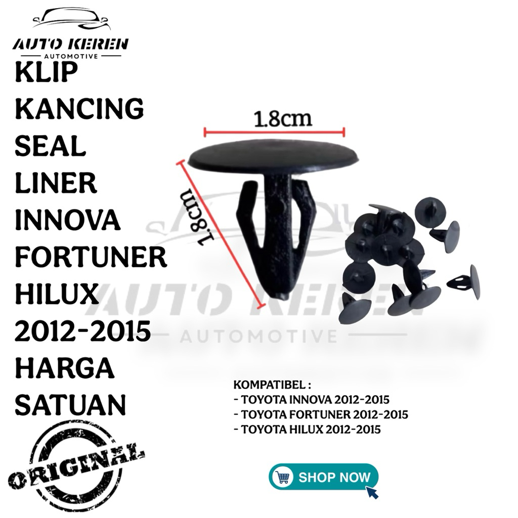 Jual KLIP KANCING SEAL LINER INNOVA FORTUNER HILUX 2012-2015 HARGA ...