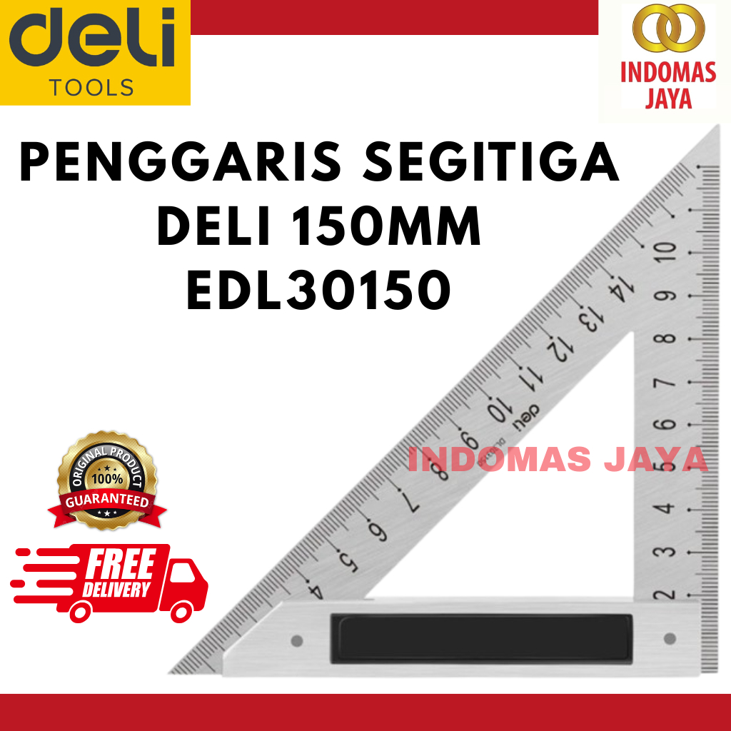 Jual Deli Penggaris Segitiga Siku Besi Tukang / Triangle Ruler ...