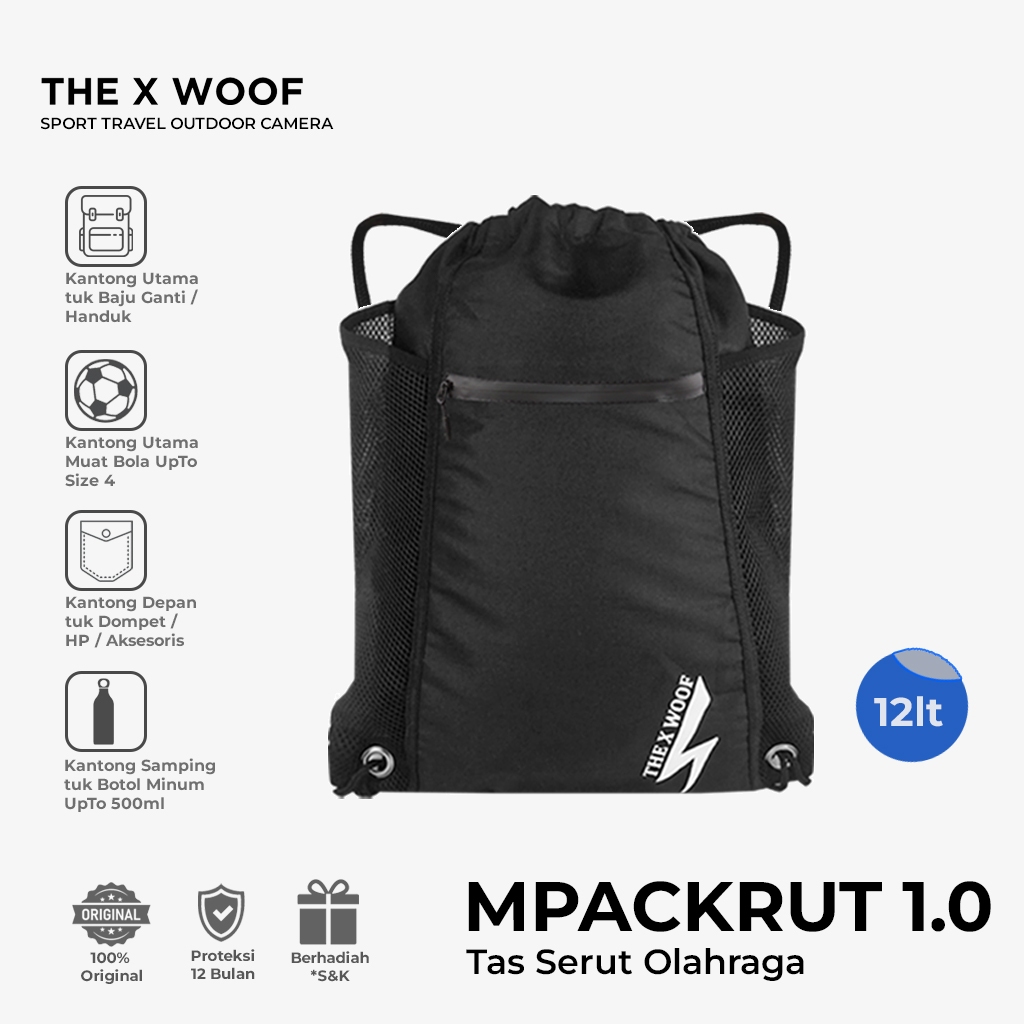 Jual The X Woof MpackRut1 Tas Serut Olahraga Anti Cipratan Air | Shopee ...