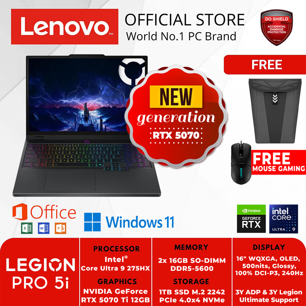 Jual LENOVO GAMING LEGION PRO 5i 16IAX10H 1LID INTEL CORE ULTRA 9 275HX ...