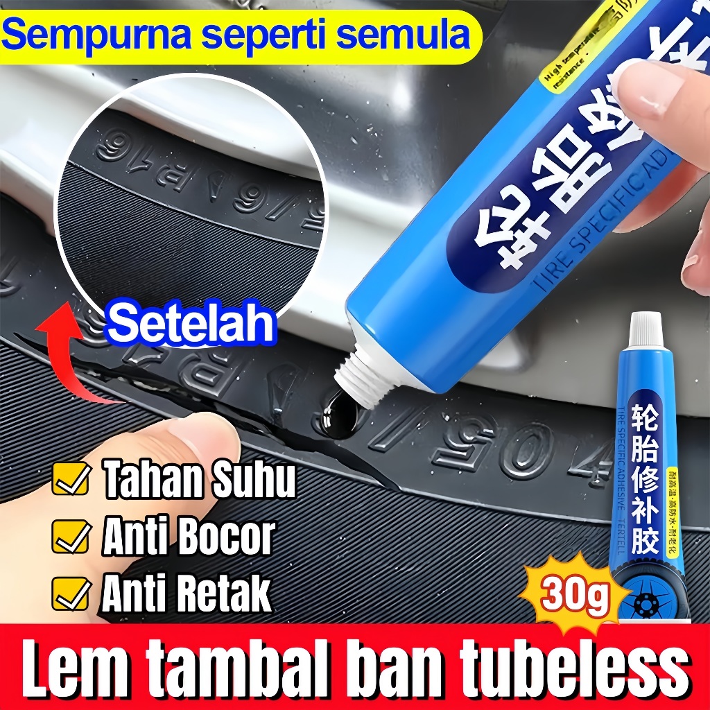 Jual lem tambal ban tubeless motor luar mobil sobek 30ML tambal ban tip ...