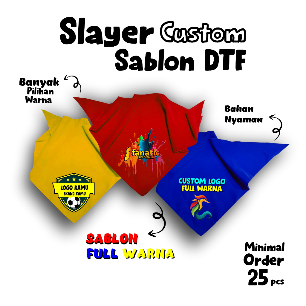 Jual SLAYER SYAL BANDANA IKET SEGITIGA CUSTOM DTF PANITIA HAJI UMROH ...