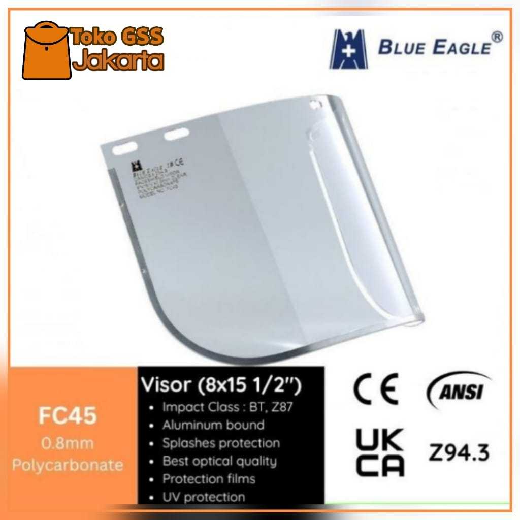 Jual Visor Face Shield 8x15 1/2"x0.8mm FC45 & FC45N Blue Eagle Original ...