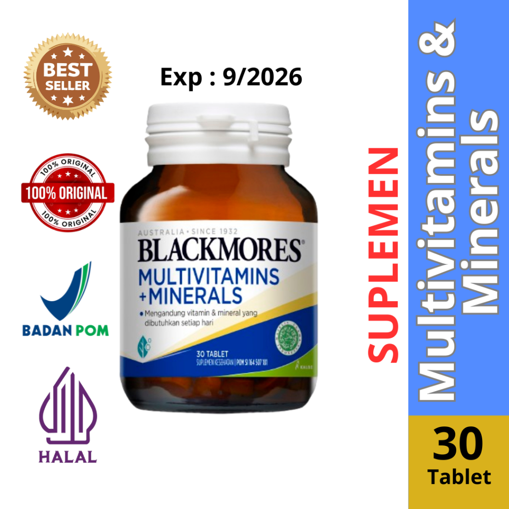 Jual Blackmores Multivitamins + Minerals 30 Tablet BPOM Halal- Suplemen Vitamin Dan Mineral ...