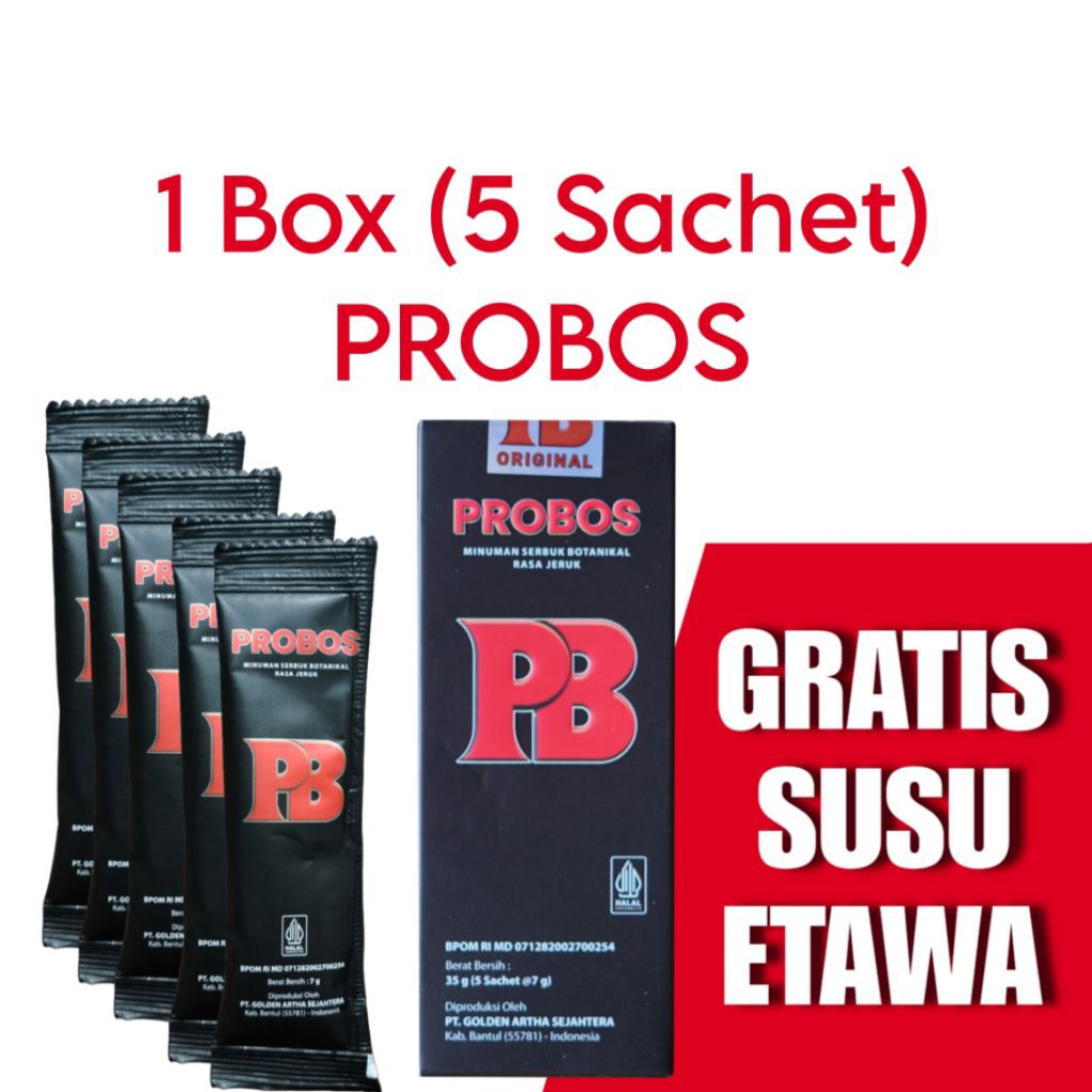 Jual PROBOS BOX- Minuman Botanikal Rasa Jeruk (1 Box 5 Sachet @7gr ...