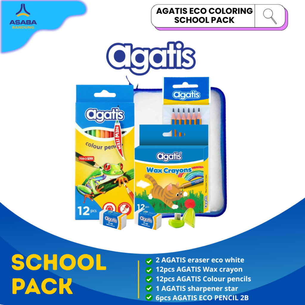 Jual Asaba Bandung - AGATIS ECO COLORING SCHOOL PACK / PAKET ALAT TULIS ...