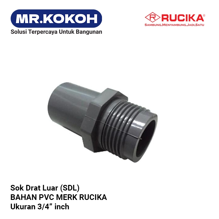 Jual SDL AW 3/4 RUCIKA / Sock Drat Luar / Valve Socket 3/4 Inch PVC ...