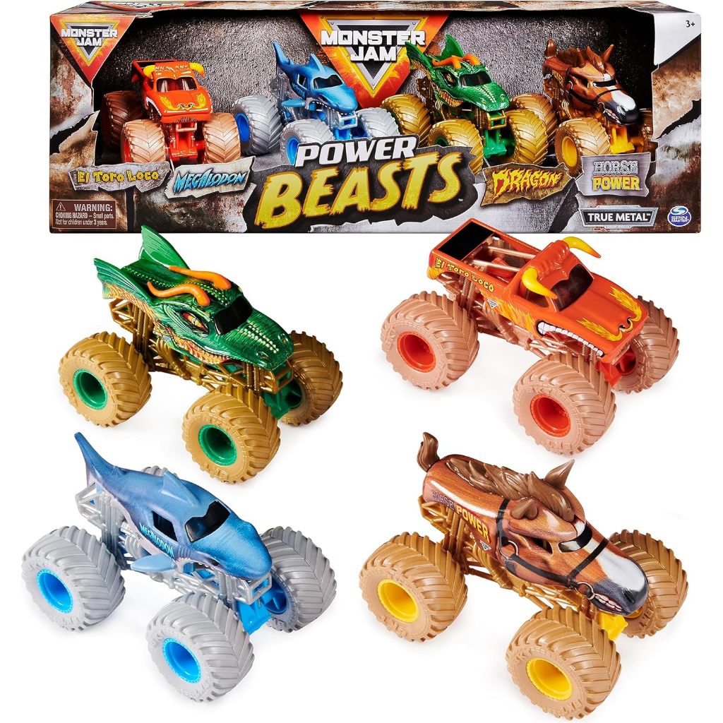 Jual MONSTER JAM, POWER BEASTS 4-PACK MONSTER TRUCKS (EL TORO LOCO ...