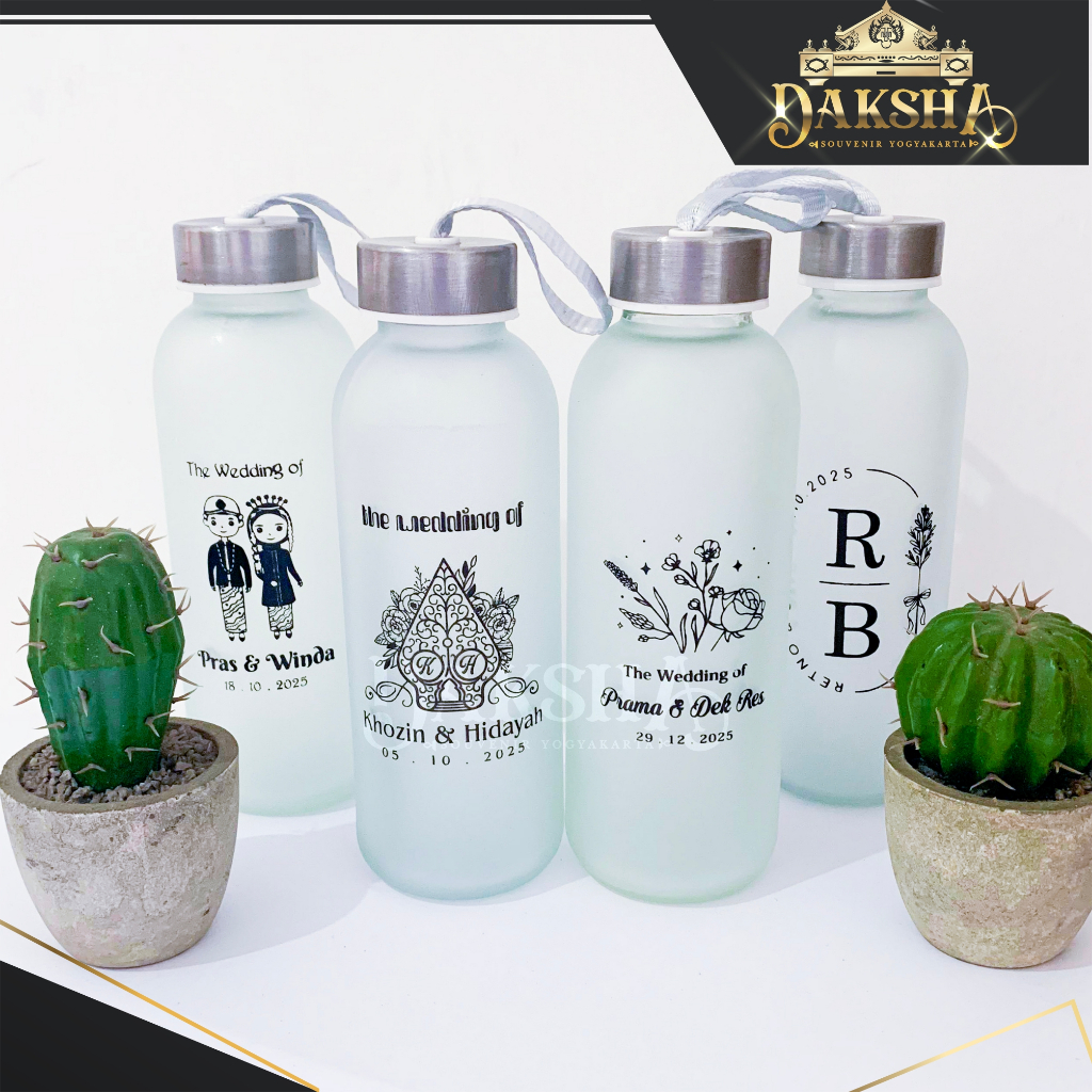 Jual Souvenir Botol Kaca Doff 420ml Free Custom Nama Logo | Tumbler ...
