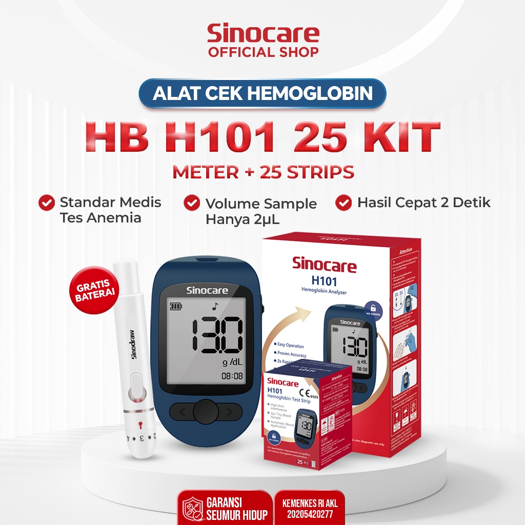Jual Alat Cek Darah Hemoglobin H101 Sinocare Alat Tes HB Tersedia ...