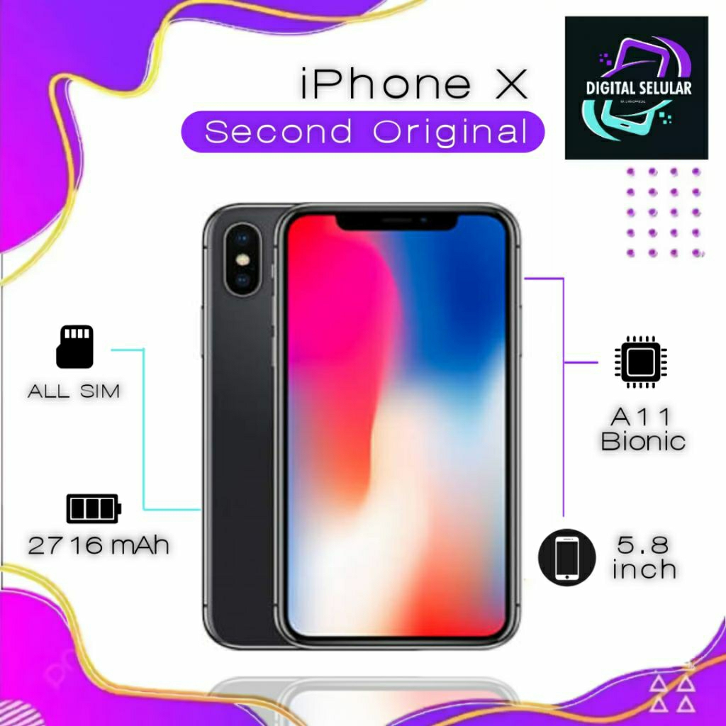 Jual IPHONE X 256GB 64GB SECOND MULUS ORIGINAL FULLSET BISA SEMUA ...