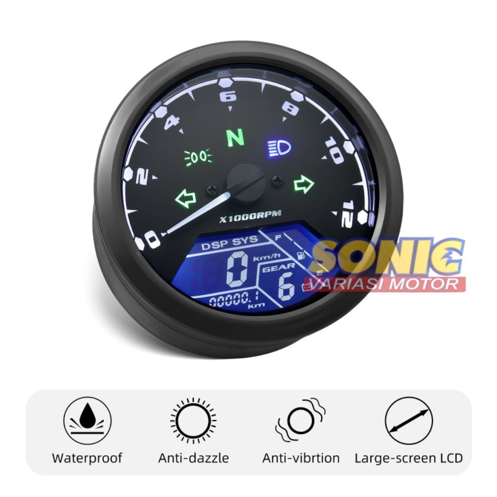 Jual SVM Speedometer babon Digital bulat plus Sensor Spidometer Spido ...