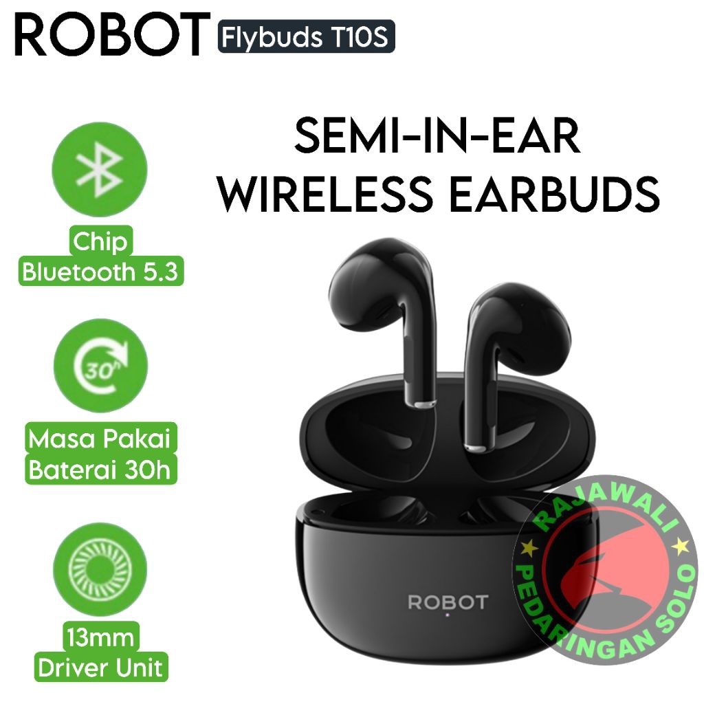 Jual Robot TWS Flybuds T10S Semi In Ear Bluetooth 5.3 - TWS Robot ...
