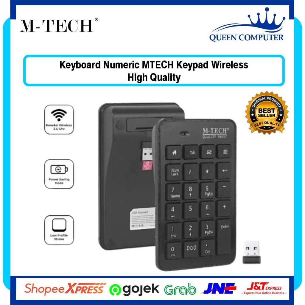 Jual keyboard numeric wireless MTECH keypad angka numerik M-TECH ...