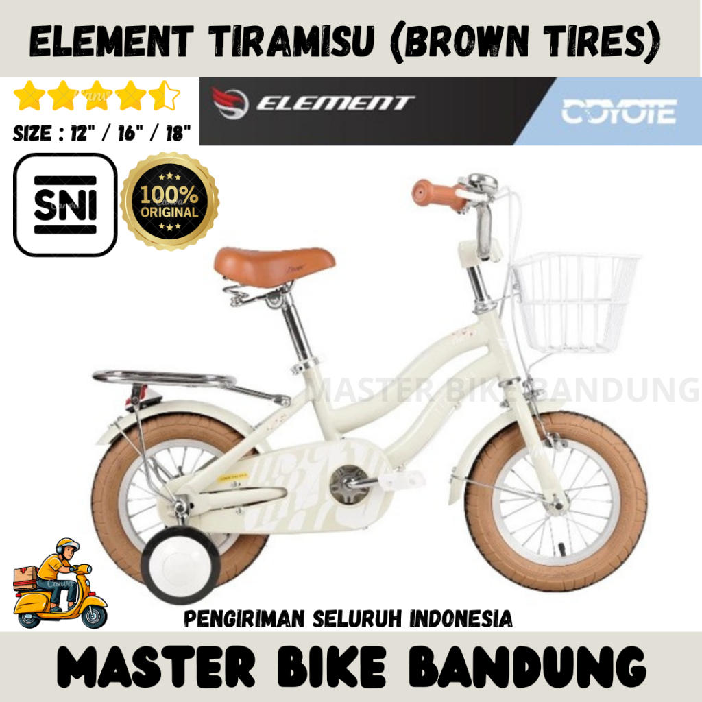 Jual Sepeda Anak Perempuan Kids Bike ELEMENT TIRAMISU (Brown Tires ...