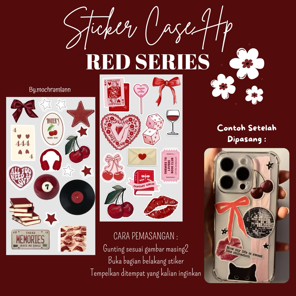 Jual Stiker CASE HP RED SERIES//BACA DESKRIPSI//Sticker Tempelan Hp ...
