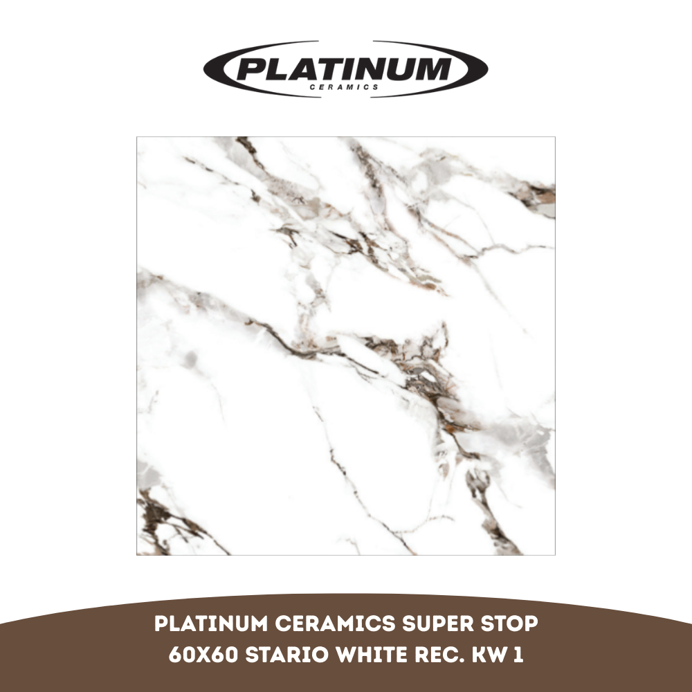 Jual Keramik Platinum Super Stop Stario White Rectified 60X60 KW 1 per Box (Isi 4 Lembar / 1.44 ...