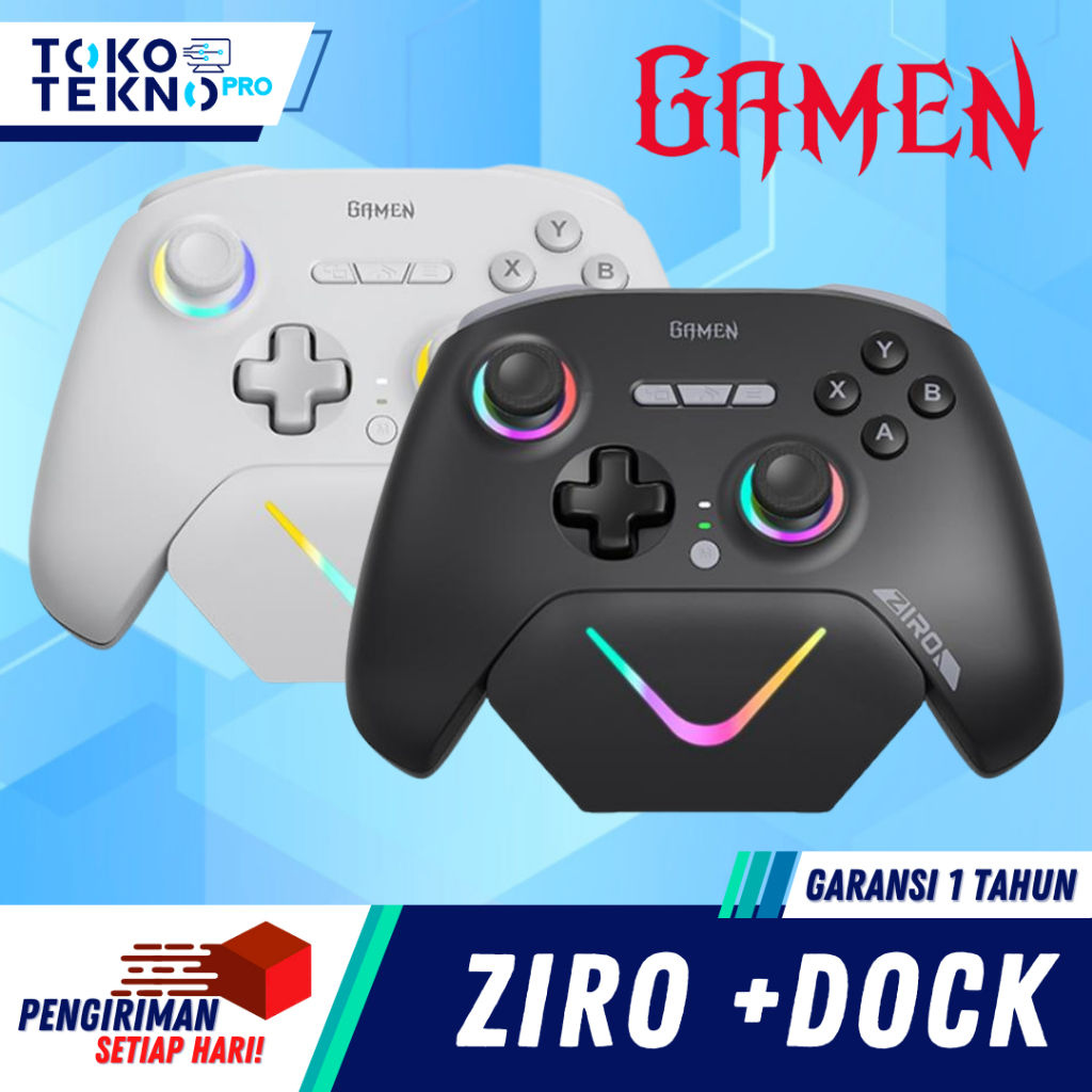 Jual GAMEN Ziro Gamepad 3 Mode Koneksi RGB Light Joystick Hall Effect ...