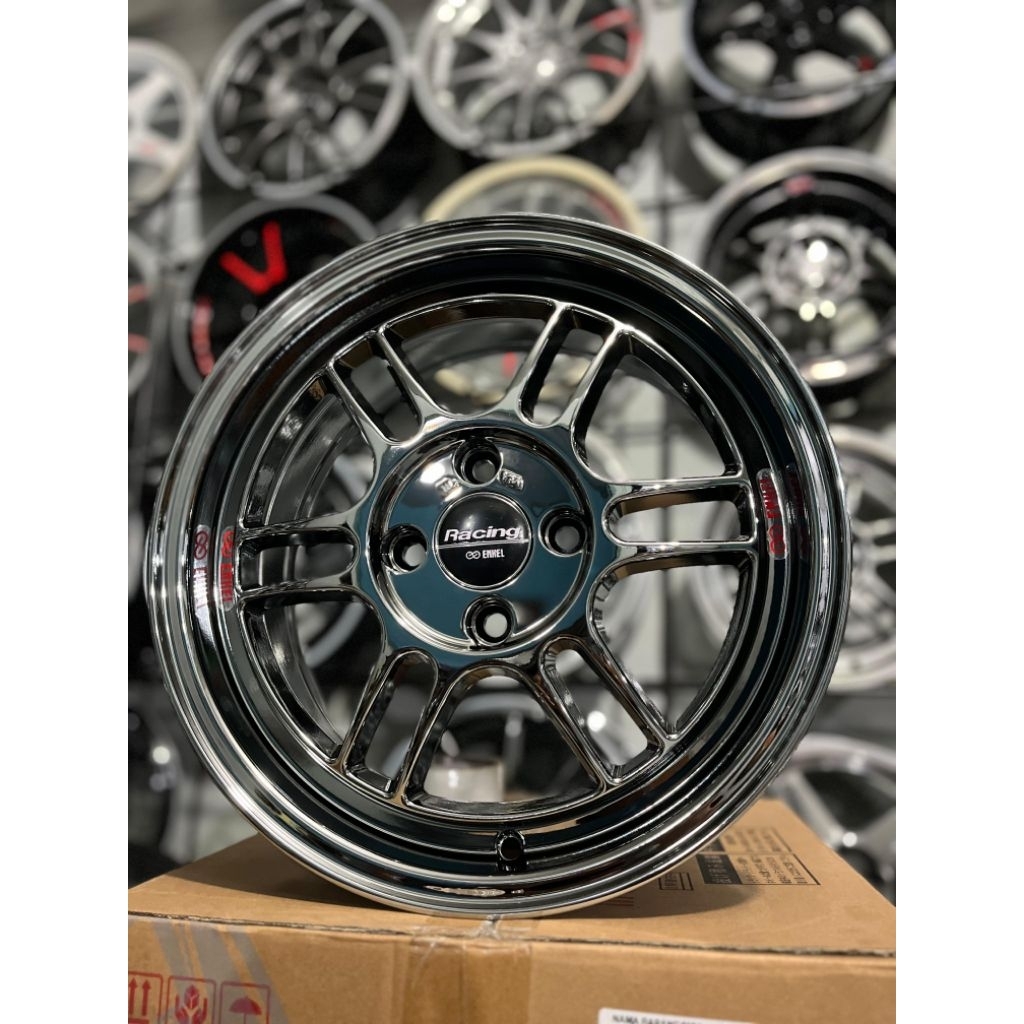 Jual velg enkei rpf r15 black chrome pcd 4x100 lebar 6,5kondisi baru | Shopee Indonesia