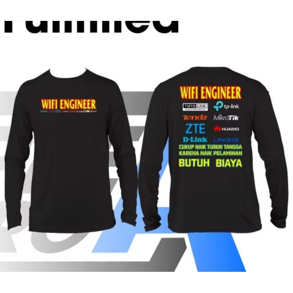 Jual Kaos Lengan Panjang Wifi Engineer | Shopee Indonesia