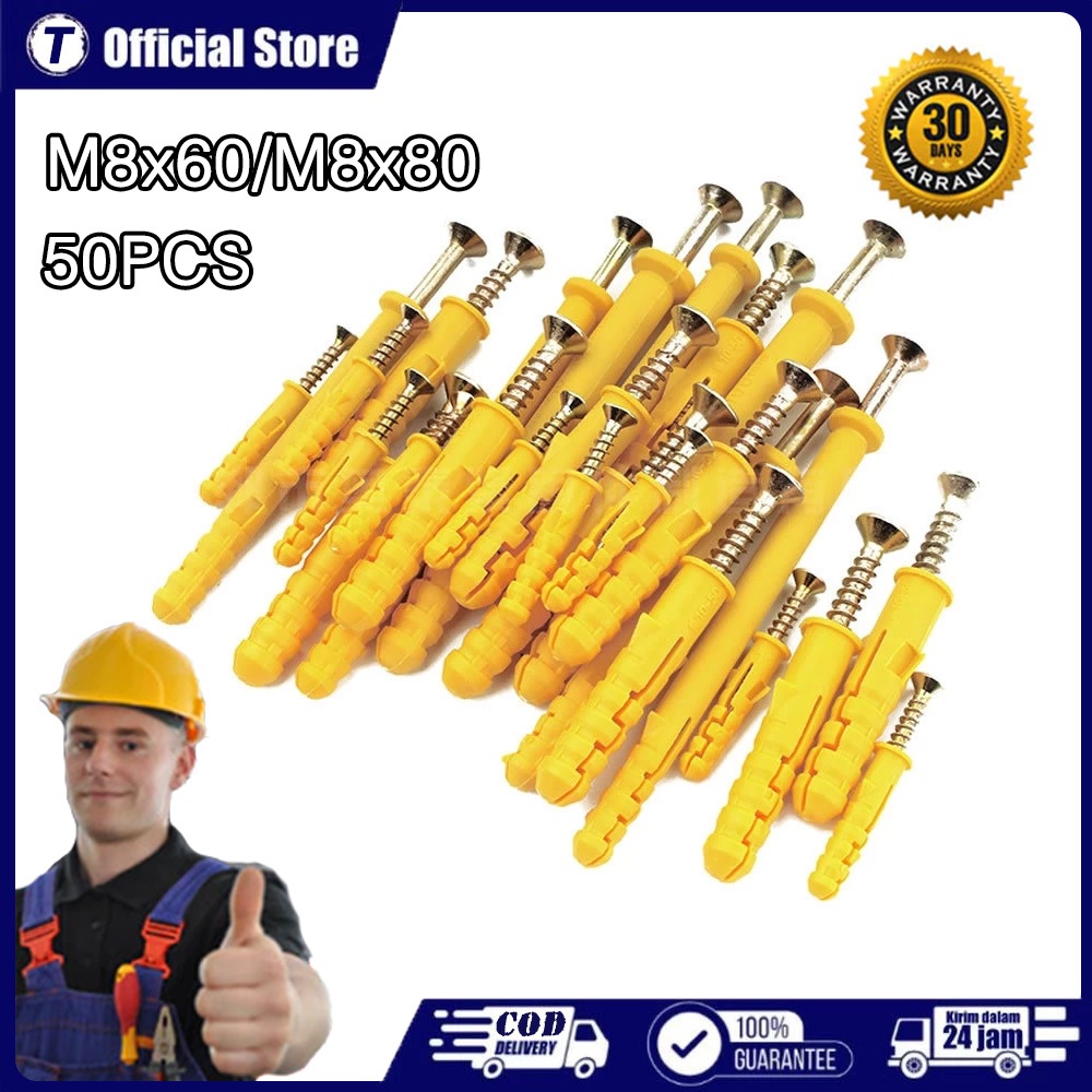 Jual 50 Set Sekrup Angkur Baut Tembok Wall Plug Vischer untuk Dinding ...