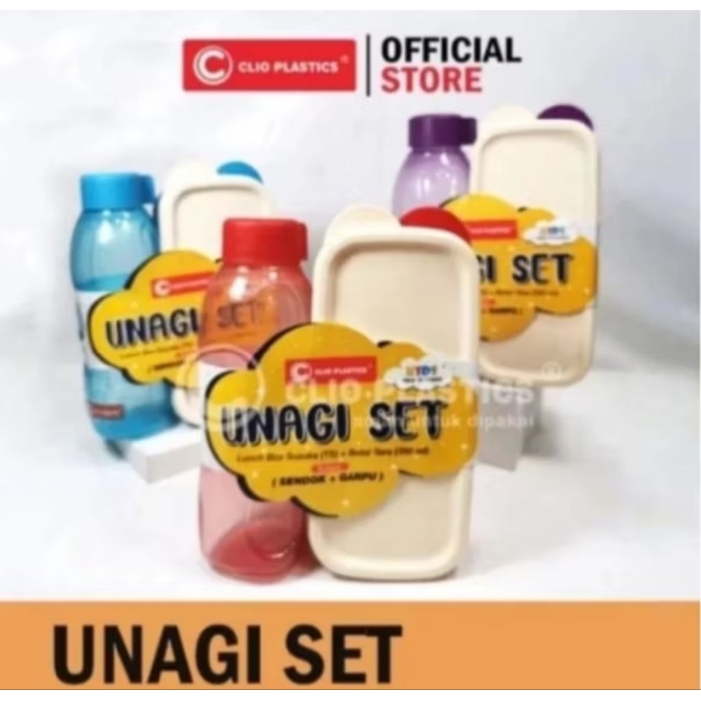 Jual Lunch box set Unagi set Clio / kotak Makan botol Minum set Unagi ...