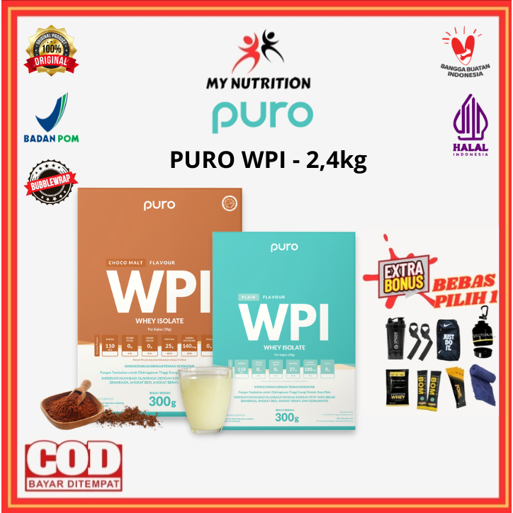 Jual PURO WPI Whey Protein Isolate ISOPRO 2.4kg Susu Suplemen Protein ...
