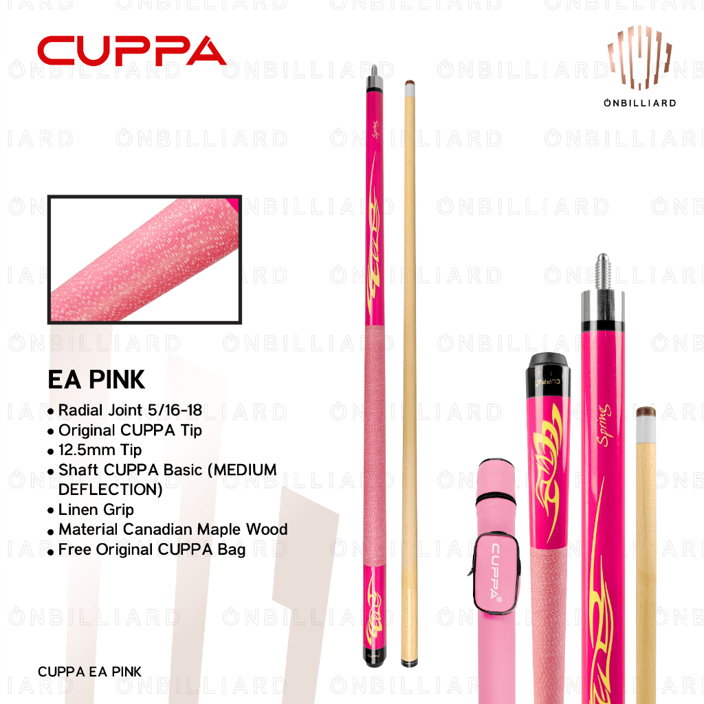 Jual ready stok cuppa pink ea cue stick play billiard stik biliar 12 ...