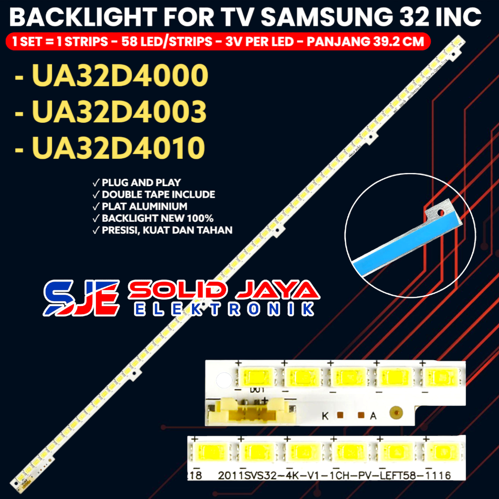 Jual BACKLIGHT TV SAMSUNG 32 INCH UA32D4000 UA32D4003 UA32D4010 32D4000 ...