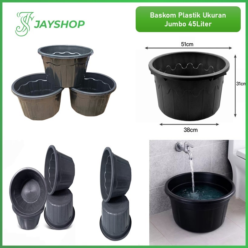 Jual Baskom Plastik Ukuran Jumbo 45L Bak Air Besar Jumbo Tebal Anti ...