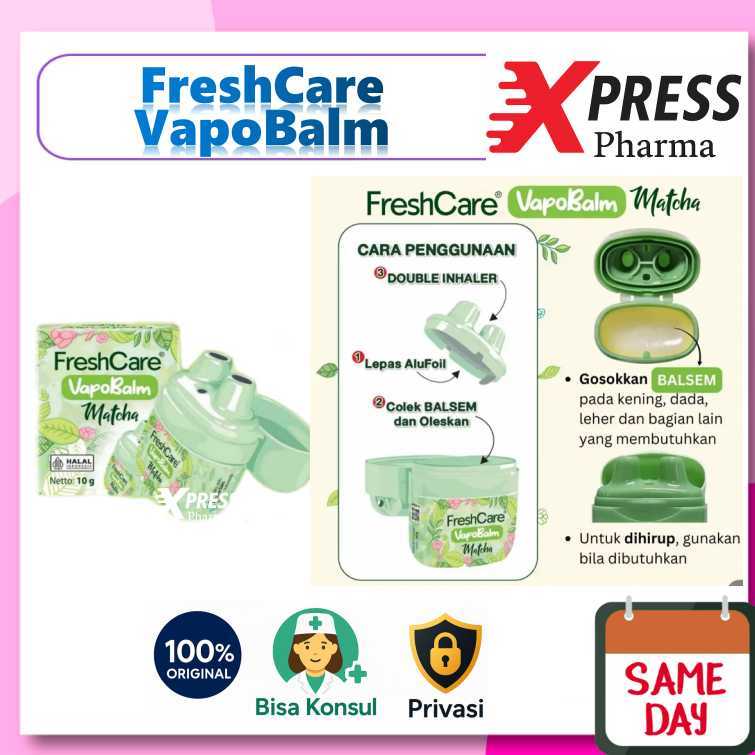 Jual XPRESS ! FreshCare Vapobalm Matcha 2in1 Inhaler Balsem / Fresh ...