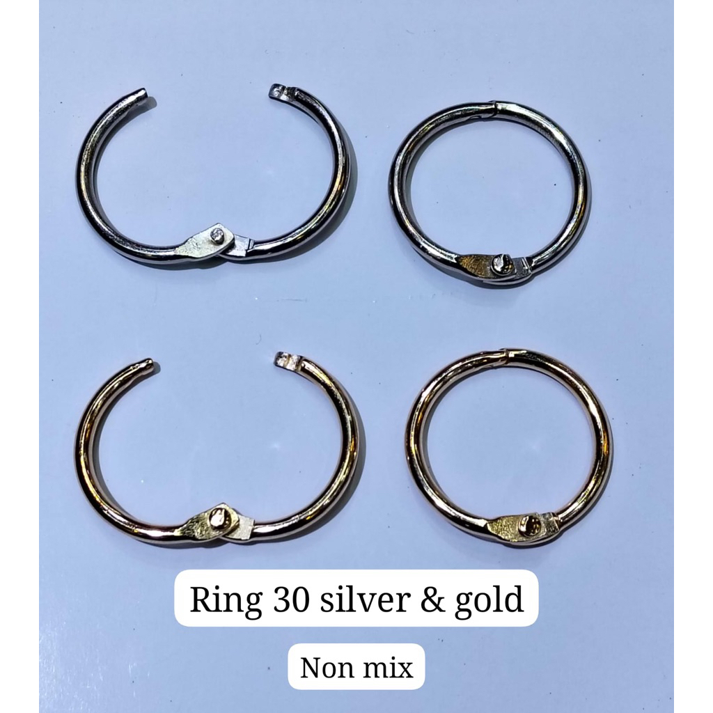 Jual [50 pcs] RING binder 3 cm atau 30mm silver / gold GANCI ukuran ...