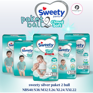 Jual [2 BALL] SWEETY SILVER TAPE & PANTS (NBS40 & S38/M32/L28/XL24 ...