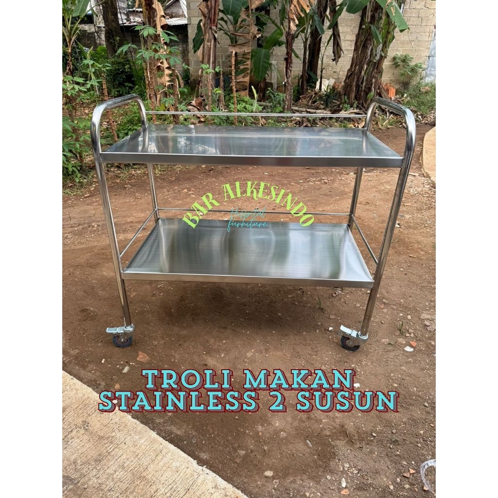 Jual Troli MBG 2 Susun Untuk Dapur Resto | Troli Service 2 Susun ...