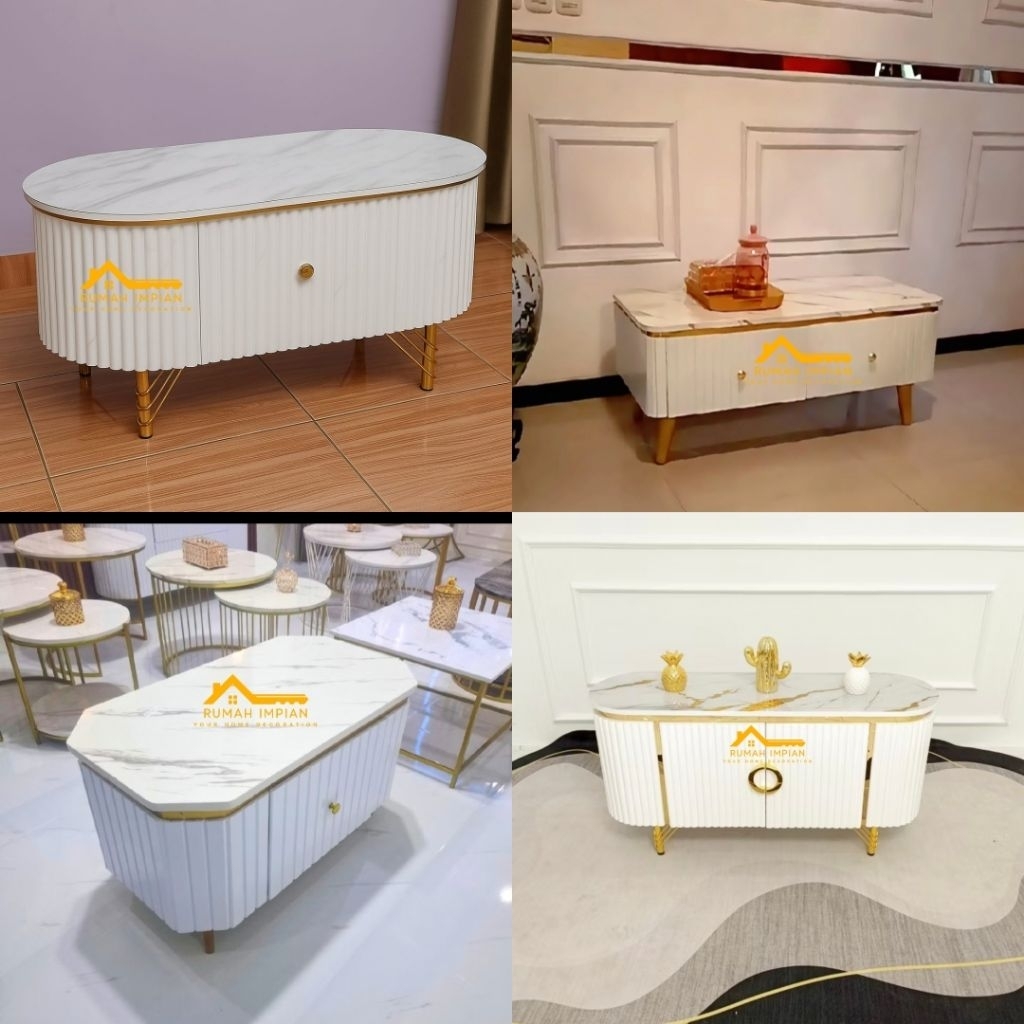 Jual Meja oval laci top tabel hpl motif marmer body pvc kaki besiMeja ...