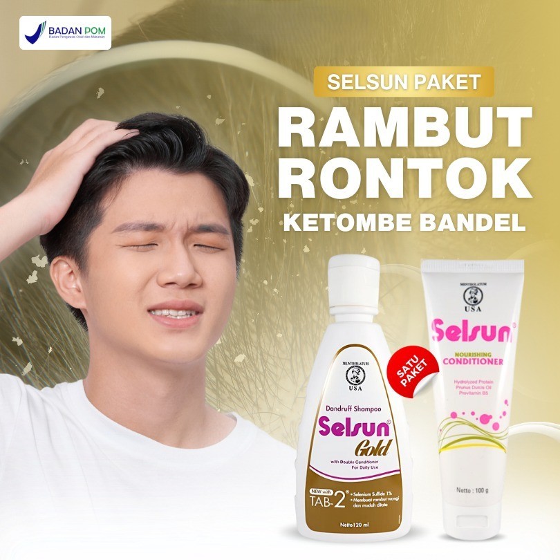 Jual (ORIGINAL) Paket Selsun Gold + Conditioner | Shampoo Anti Ketombe ...