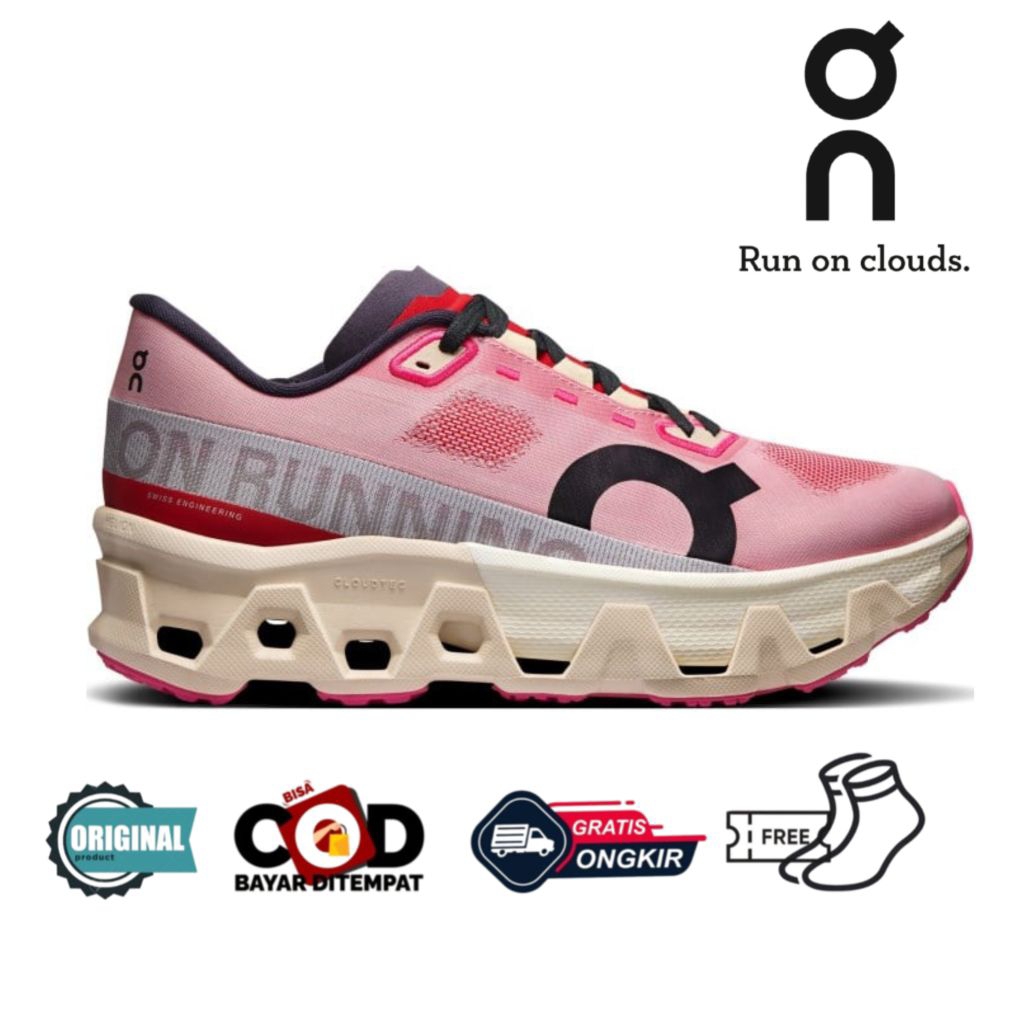 Jual On Original Cloudmonster Hyper Red Cream Women's Running Shoes ...