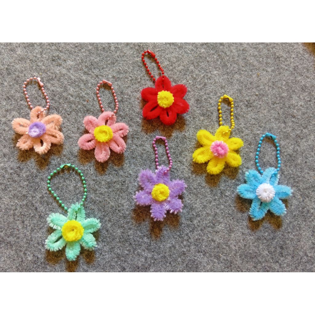 Jual ganci bunga imut kawat bulu | Shopee Indonesia