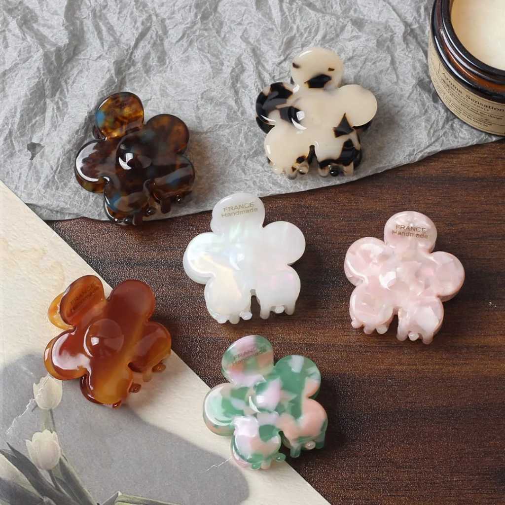 Jual PREMIUM Jepit Rambut Poni Bentuk Bunga 3.2cm Marble - Jedai Korea ...