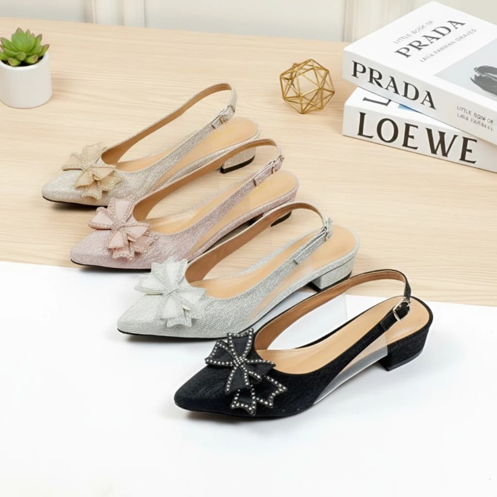 Jual [ COD ️ ] Nahshoes.id Heels Wanita 3Cm Sepatu Pesta Wanita Motif ...