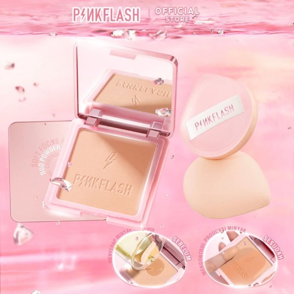 Jual PINKFLASH Duo Effect Pressed Powder 9g | Bedak Padat Halus Oil ...