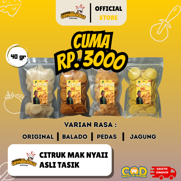 Jual Citruk Cemilicious Kekinian 40 Gram Banyak Varian Rasa + GRATIS ...