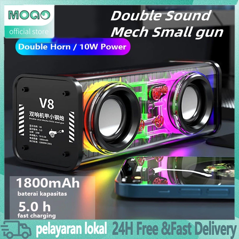 Jual MOGO V8 Speaker bluetooth full bass Bluetooth 13.6W Double ...