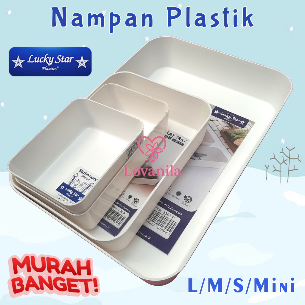 Jual Lucky Star - Nampan plastik "PUTIH" / Display Tray / Nampan ...